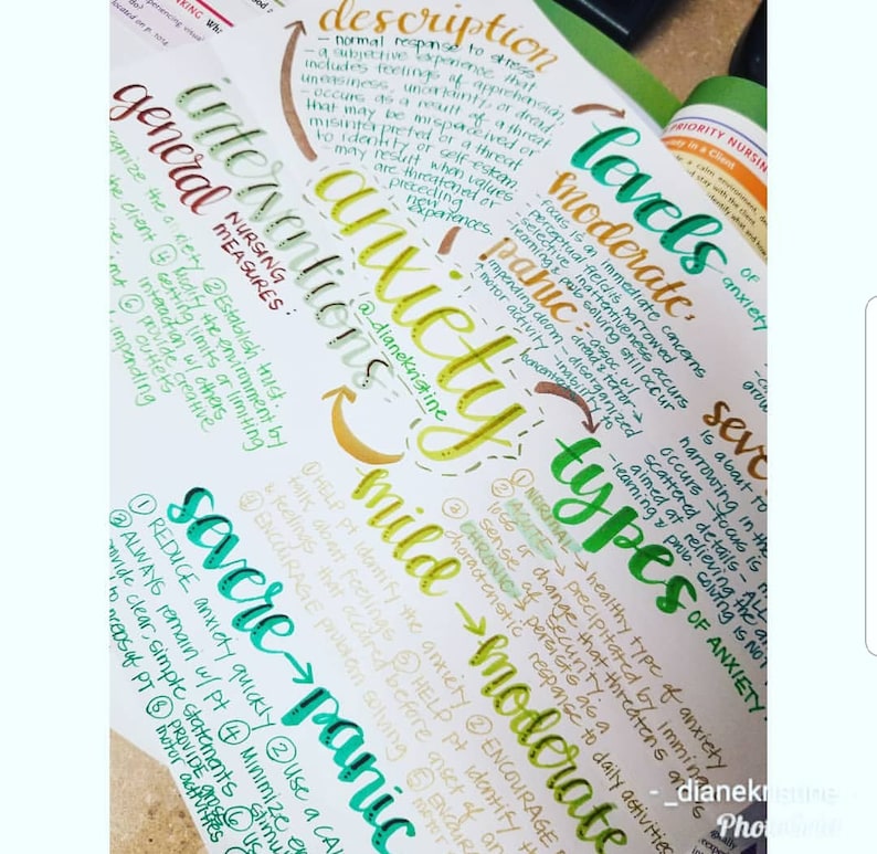 Anxiety- Nursing Notes/ Concept Map- Mental Health Semester - Etsy