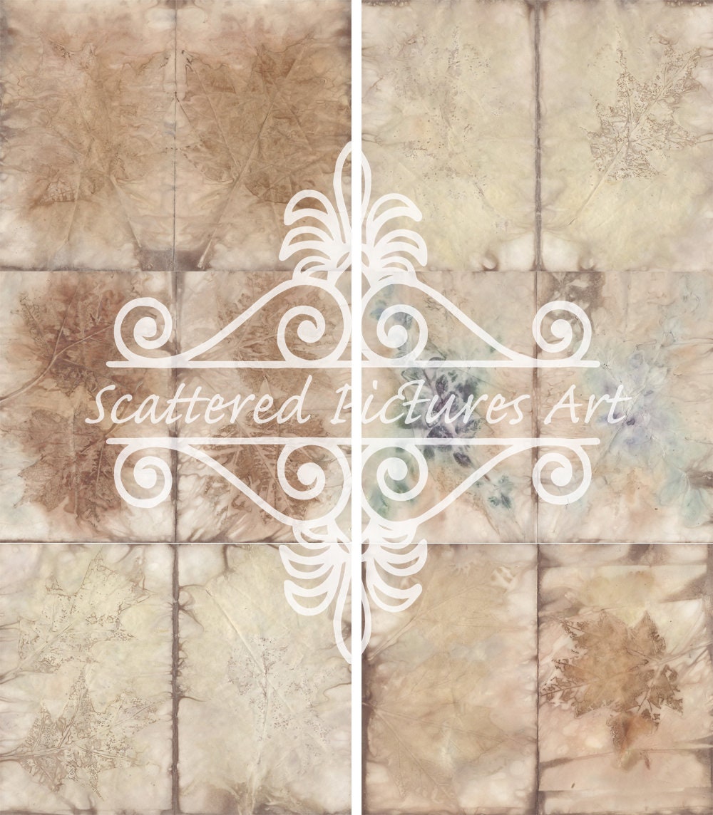 Eco-dyed Papers Kit 1 Printable Paper Kit for Journals, Junk Journals ...