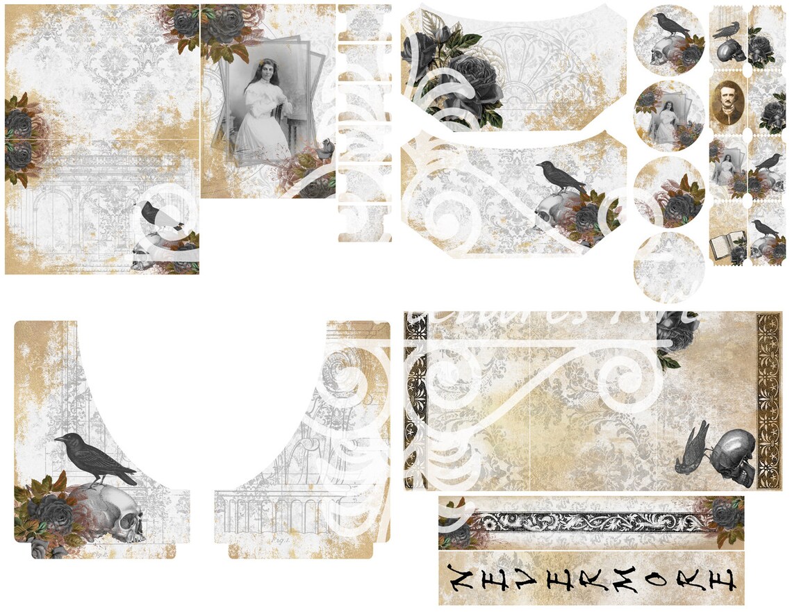 Edgar Allan Poe the Raven Printable Journal Kit Junk - Etsy Canada