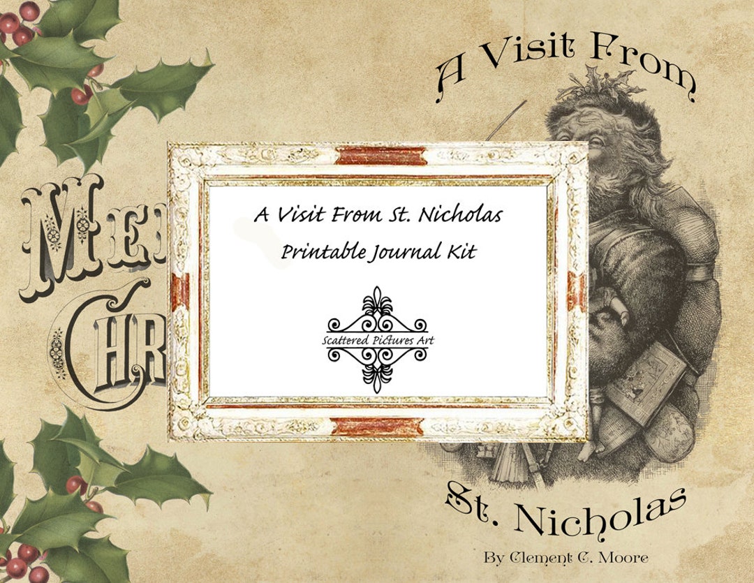 A Visit From St. Nicholas - Digital Printable Journal Kit, Junk Journal ...