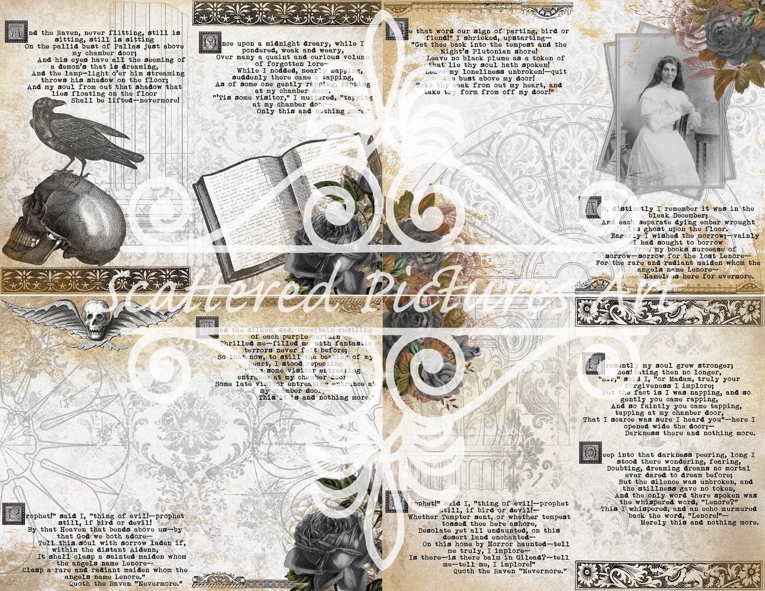 Edgar Allan Poe the Raven Printable Journal Kit, Junk Journal, Vintage ...