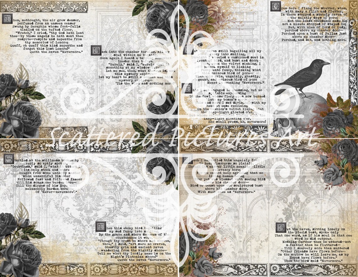 Edgar Allan Poe the Raven Printable Journal Kit Junk - Etsy Canada