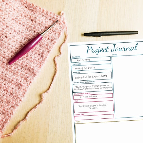Crochet Journal Printable Knit Journal Page | Etsy