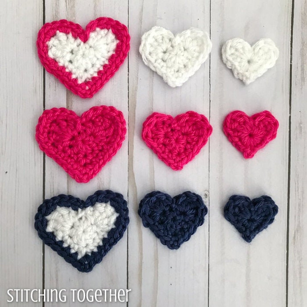 Crochet Heart Pattern | Small Crochet Hearts | Pattern Download - Etsy
