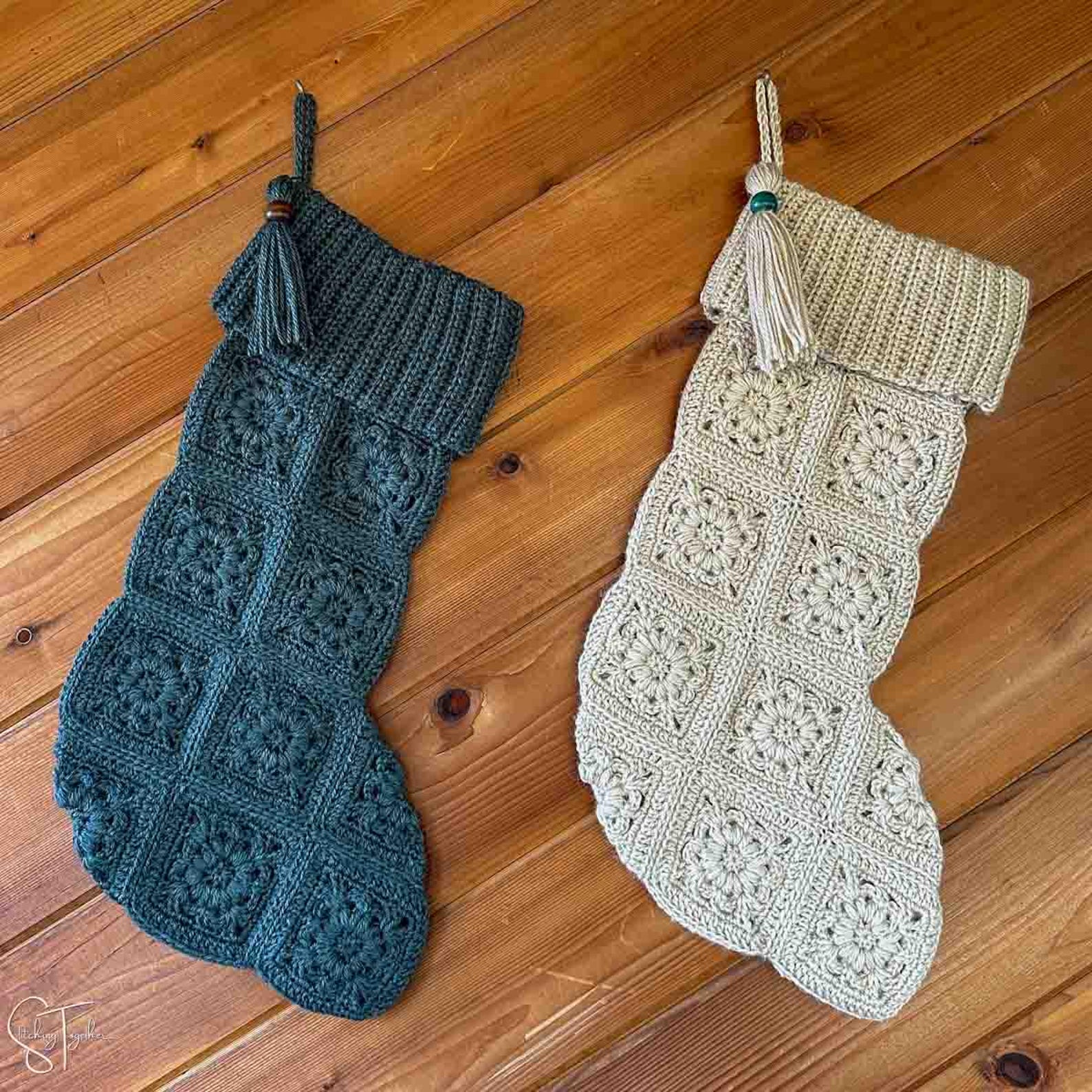 Granny Square Christmas Stocking Pattern, Christmas Crochet Stocking ...