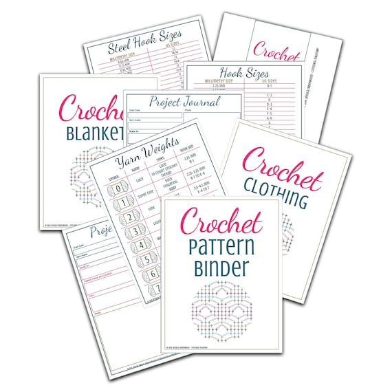 Crochet Pattern Binder Printable Crochet Pattern Organizer - Etsy Canada