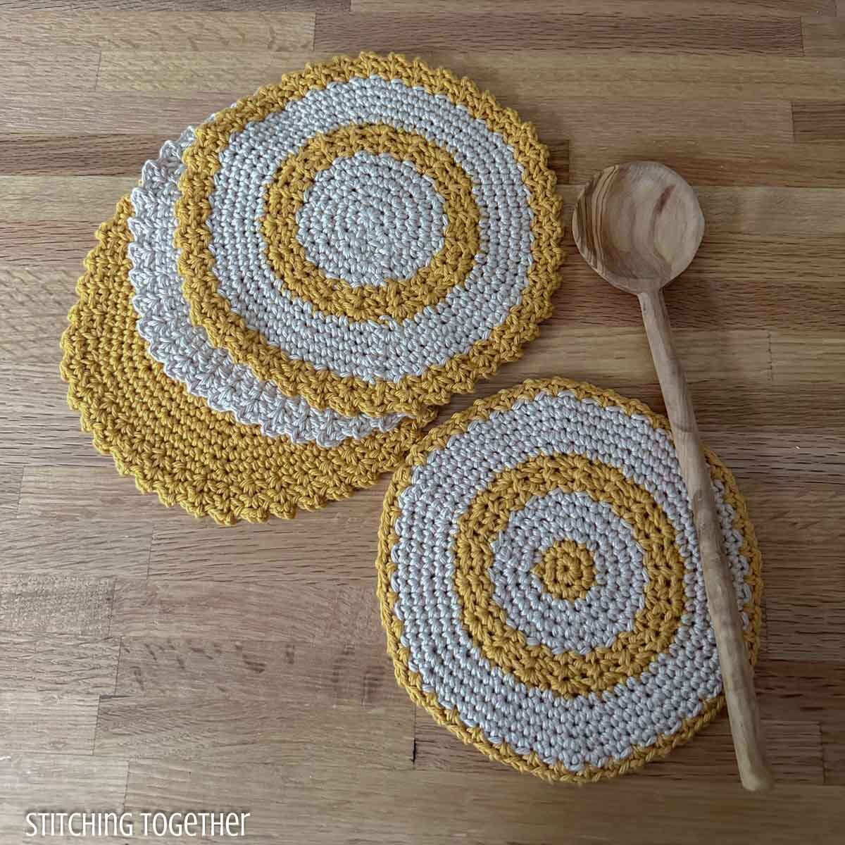 Round Crochet Trivet Hot Pad Pattern | PDF Download | Easy Crochet ...