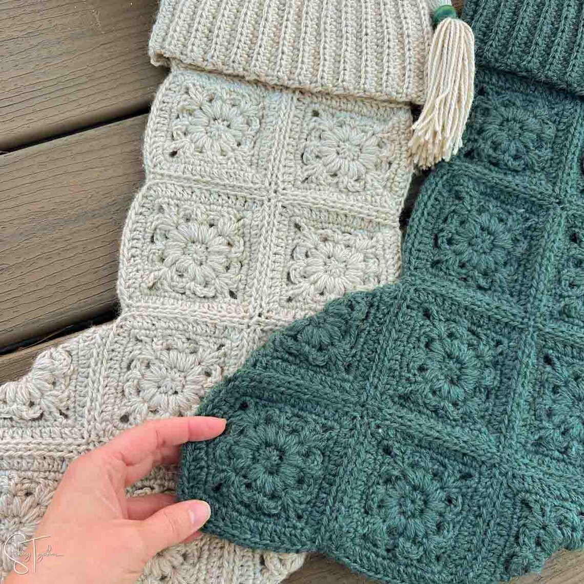 Granny Square Christmas Stocking Pattern, Christmas Crochet Stocking ...