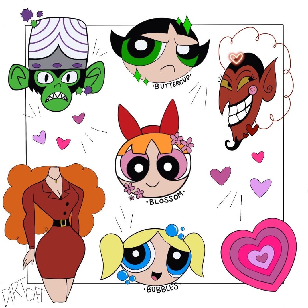 Powerpuff Girls Tattoo Flash - Etsy