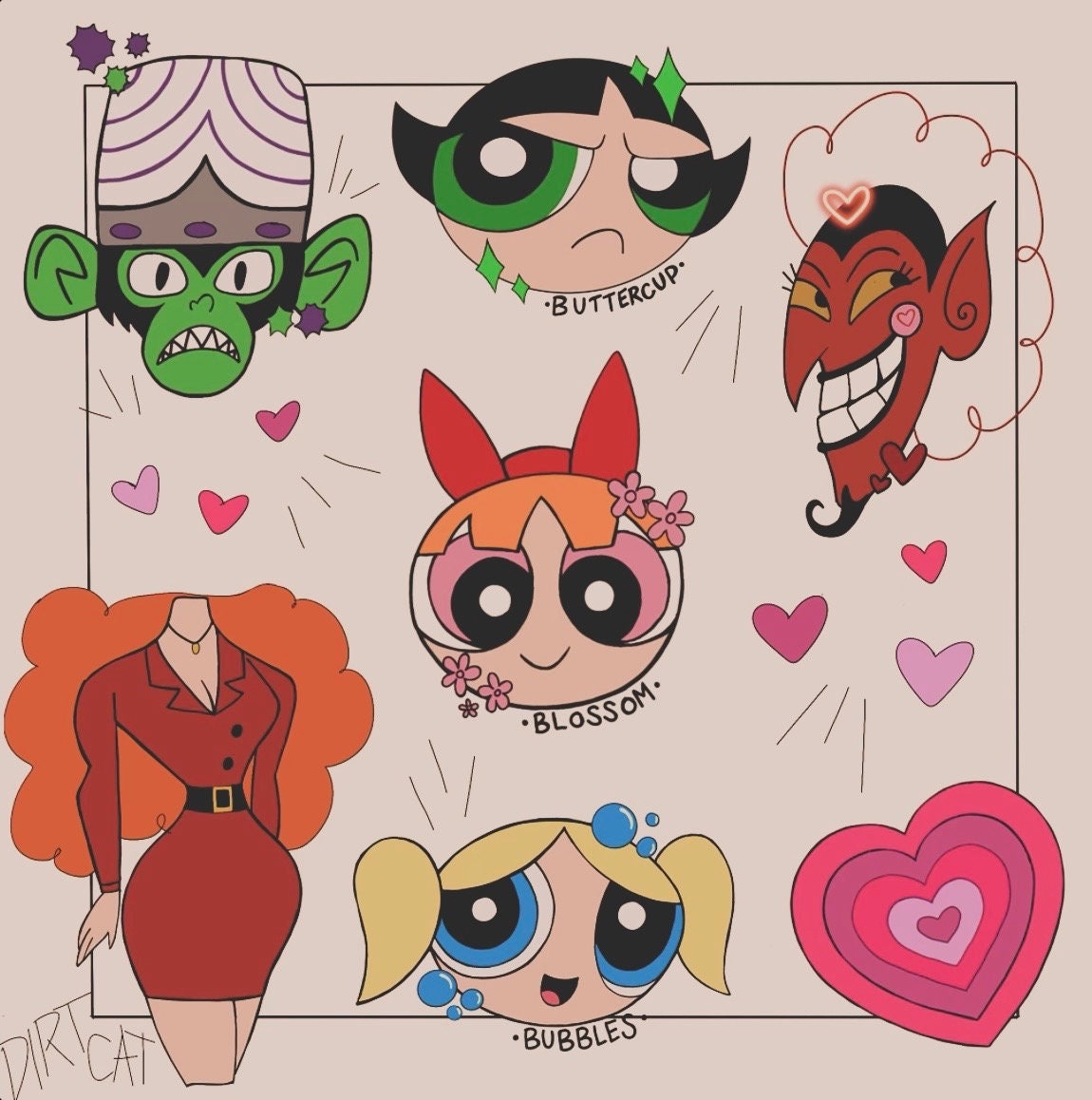 Powerpuff Girls Tattoo Flash Sheet - Etsy
