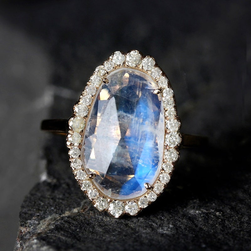 Gold Moonstone Ring - Etsy
