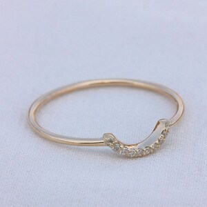 Natural 0.05 Ct. Diamond Pave U Shape Engagement Ring Solid - Etsy