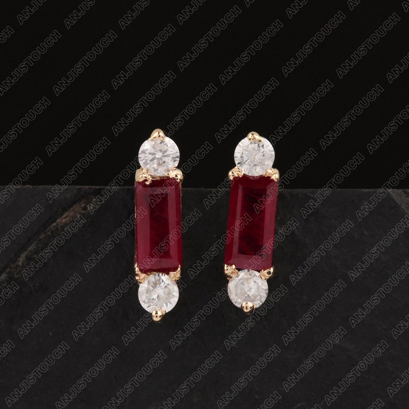 Ruby Earrings 14k - Etsy