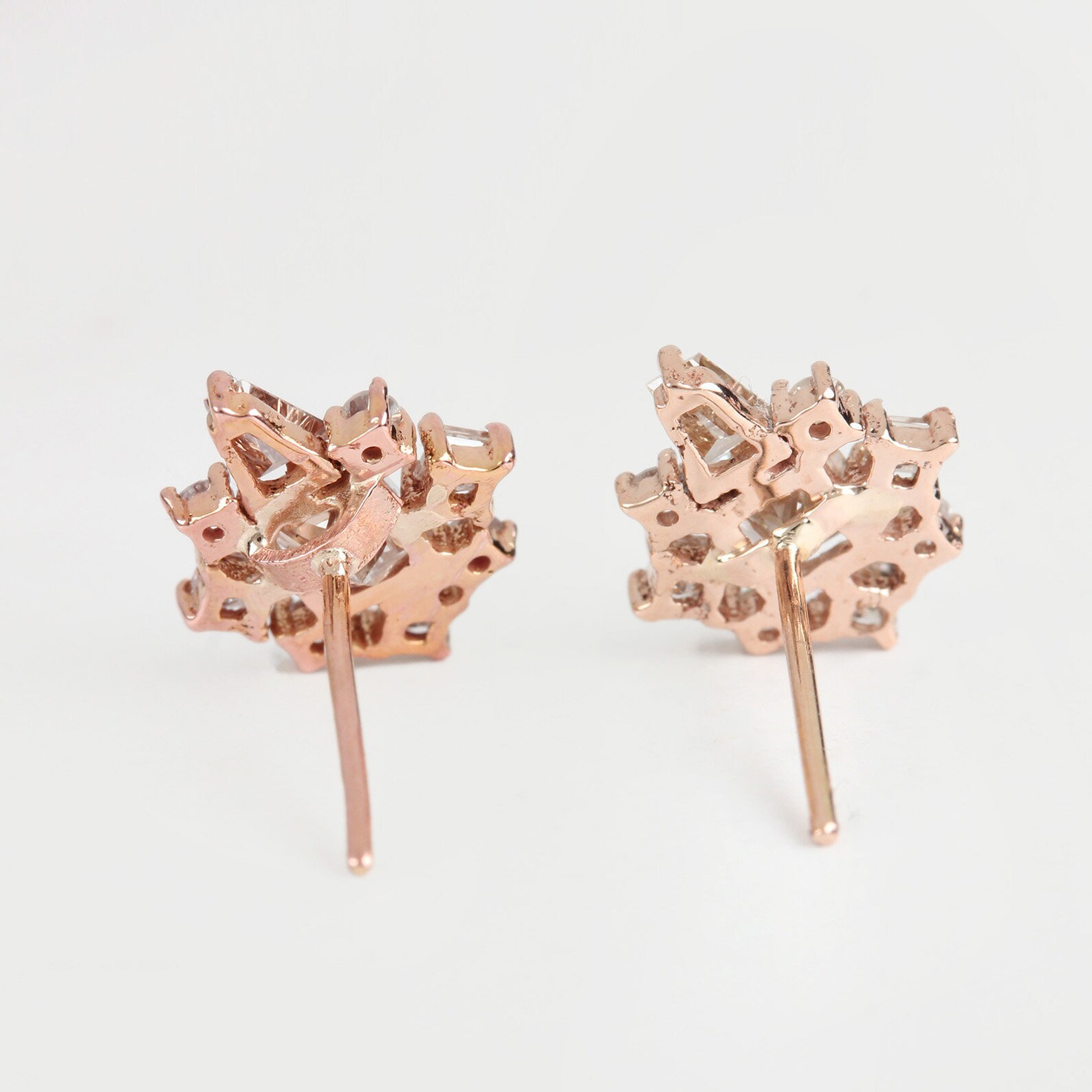 Natural 0.95 Ct. Real Diamond Solid 14k Rose Gold Stud - Etsy