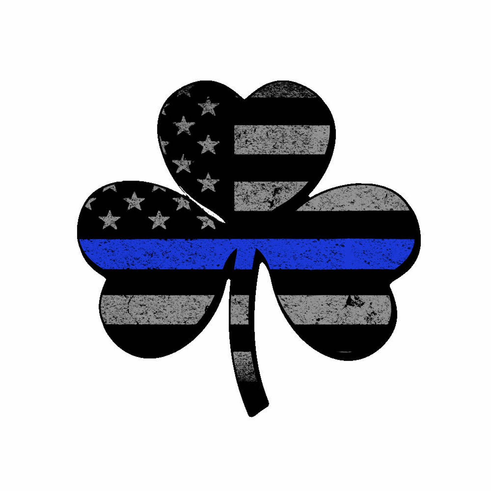 Thin Blue Line Shamrock Flag Decal - Etsy