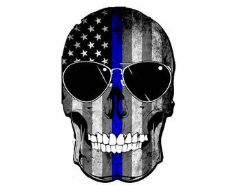 Police Punisher Skull Decal - Etsy
