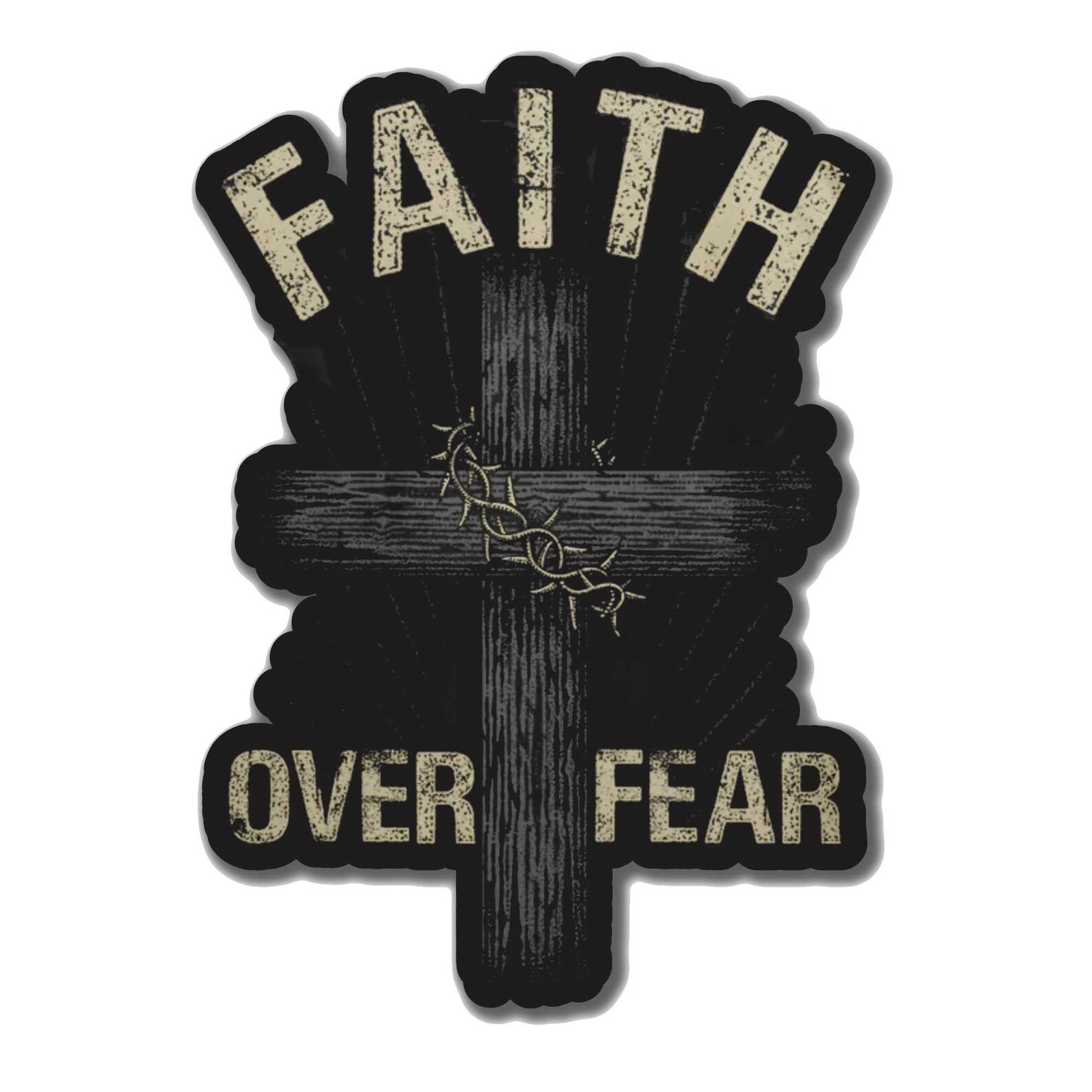 Faith Over Fear Decal Premium Vinyl Die Cut UV Coating Military Decals ...