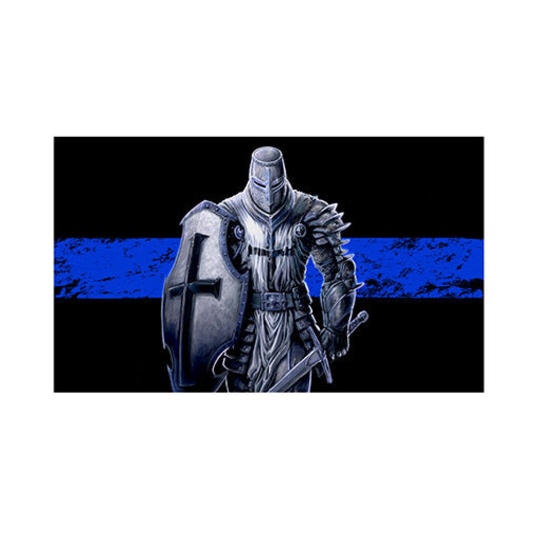 Thin Blue Line Crusader Magnet - Etsy