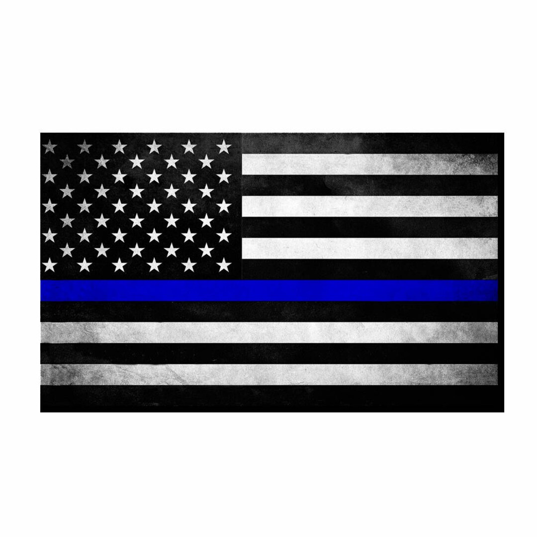 Thin Blue Line American Flag Decal - Etsy