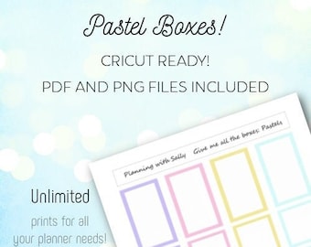 Pastel Box Stickers! PRINTABLE Instant Download! Multiple Sizes! Fits ...