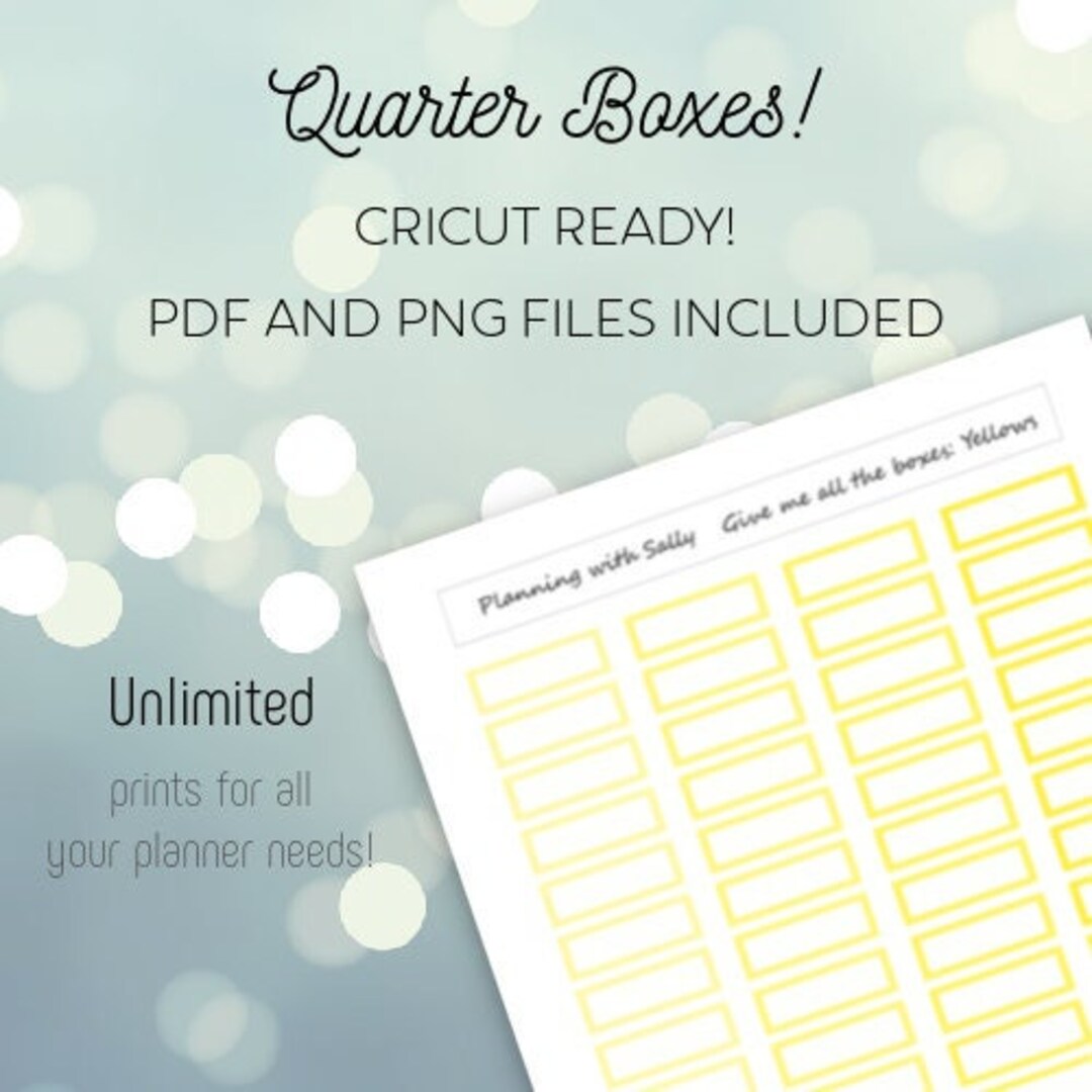 Yellow Box Stickers! PRINTABLE Instant Download! Quarter Boxes! Fits ...