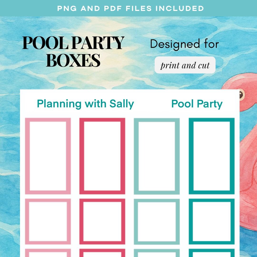 Pool Party Stickers! PRINTABLE Instant Download! Multiple Sizes! Fits ...