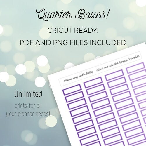 Purple Box Stickers! PRINTABLE Instant Download! Quarter Boxes! Fits ...