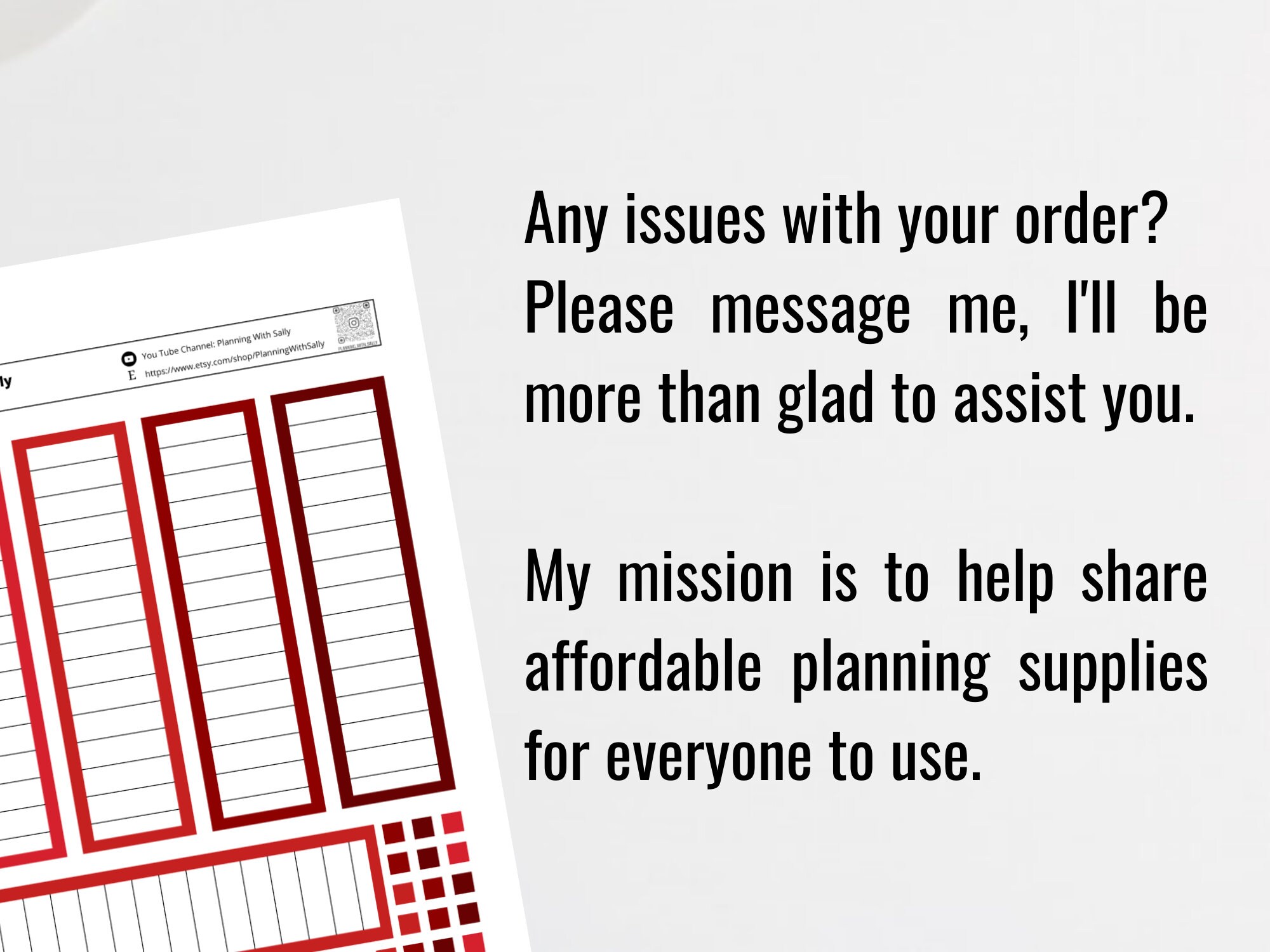 Red Sidebar Box Stickers! PRINTABLE Instant Download! Fits Classic ...