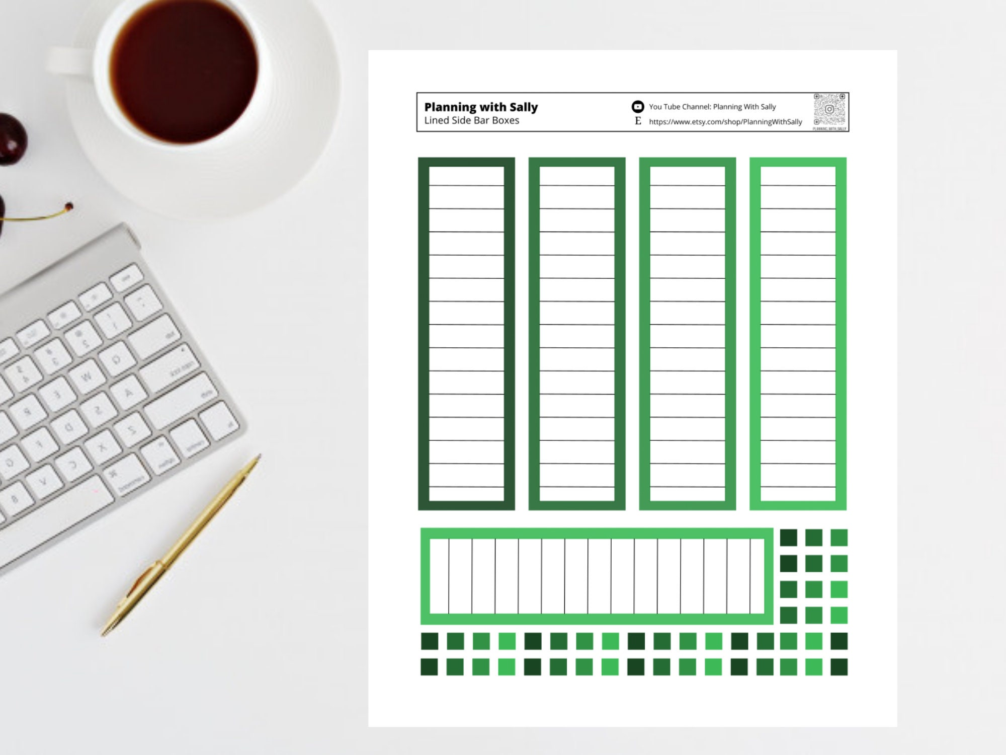 Green Sidebar Box Stickers! PRINTABLE Instant Download! Fits Classic ...