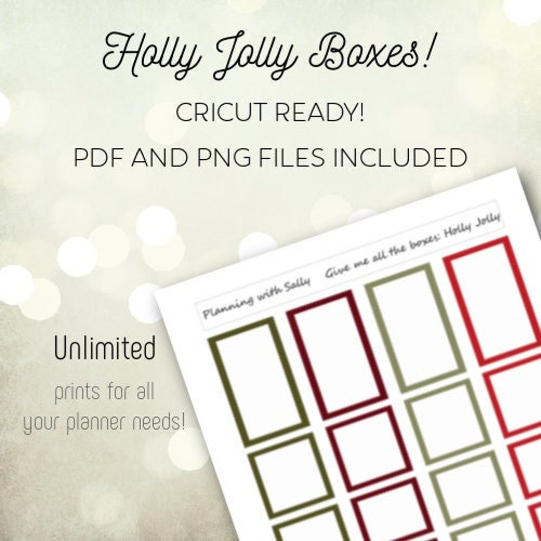 Holly Jolly Christmas Holiday Box Stickers! PRINTABLE Instant Download ...