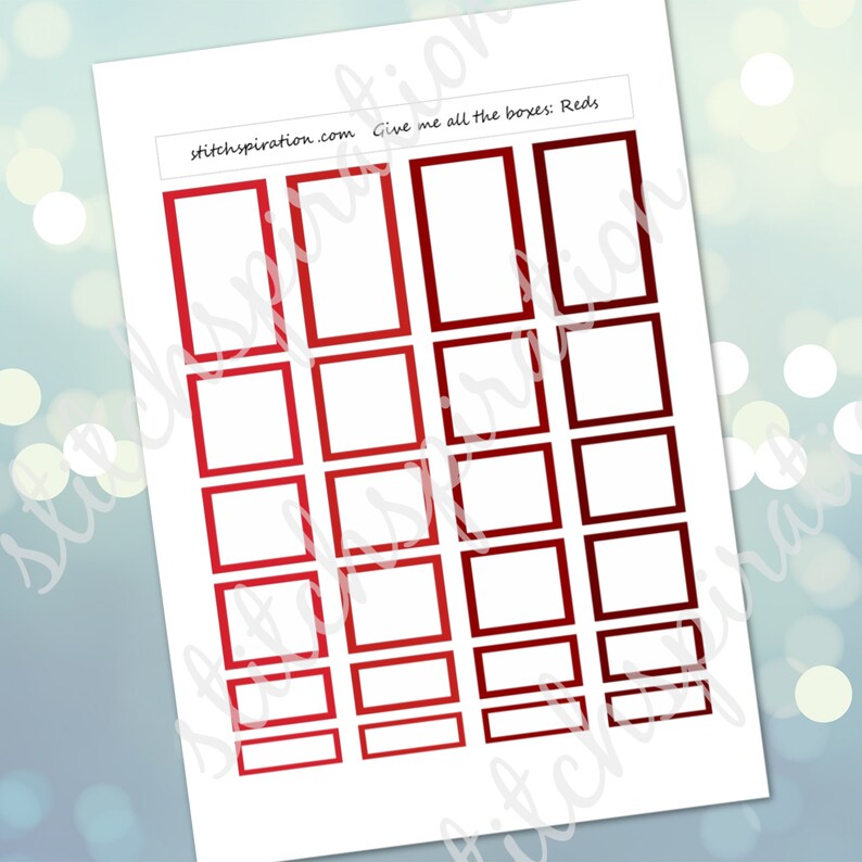 Red Box Stickers PRINTABLE Instant Download Multiple Sizes | Etsy