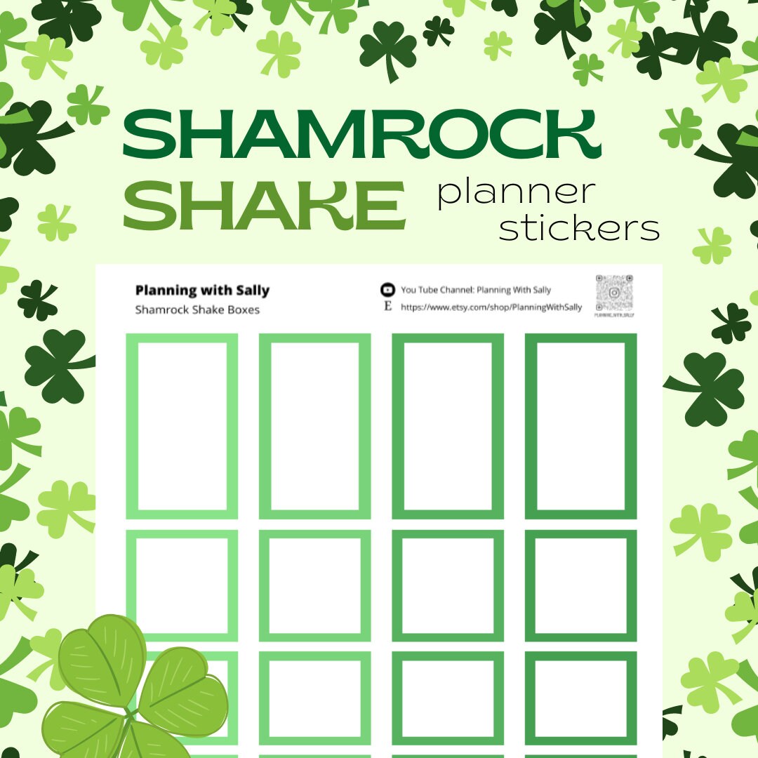 Shamrock Shake Box Stickers! PRINTABLE Instant Download! Multiple Sizes ...