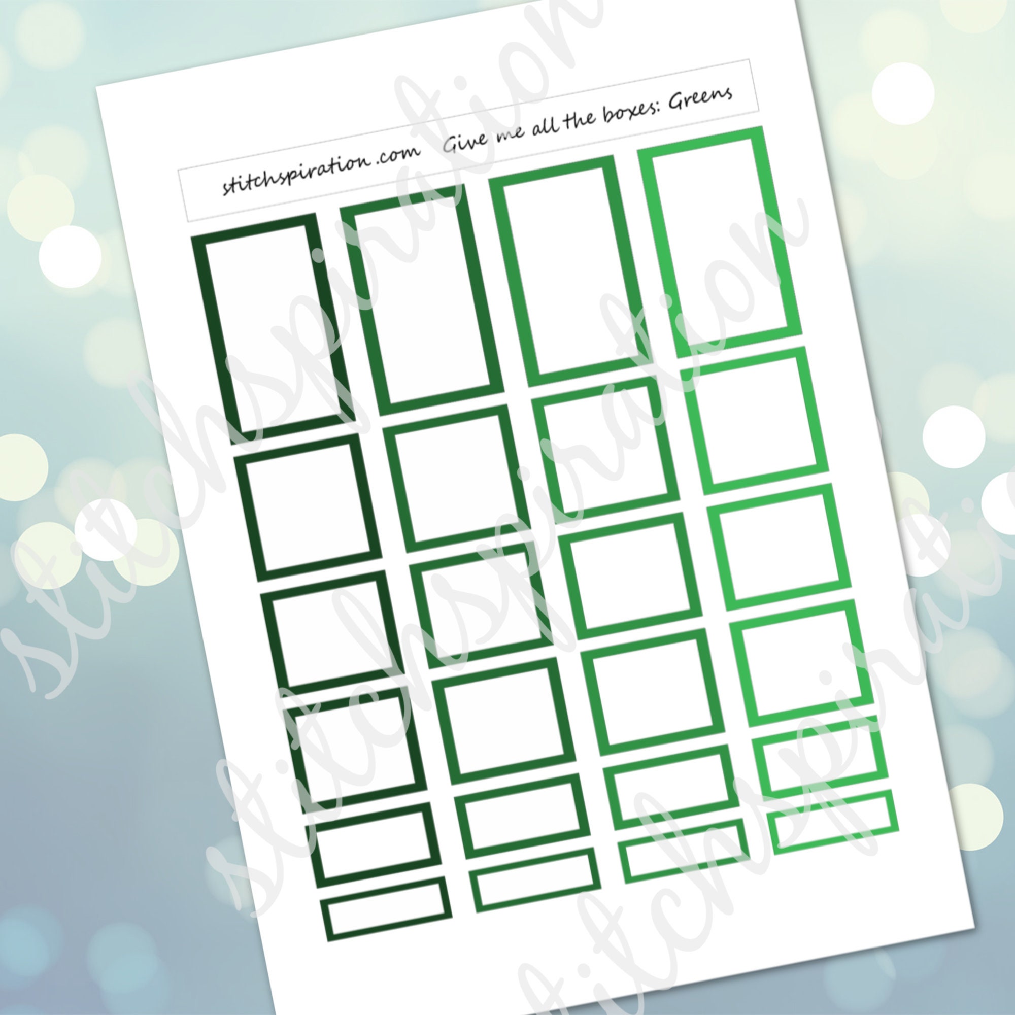 Green Box Stickers! PRINTABLE Instant Download! Multiple Sizes! Fits ...