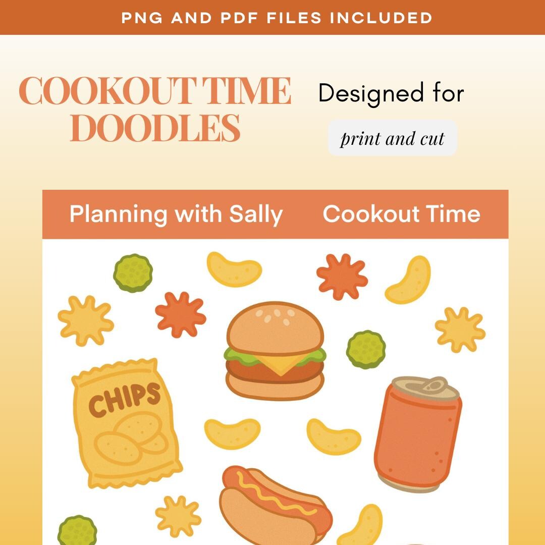 Cute Cookout Planner Stickers! PRINTABLE Instant Download! Perfect for ...