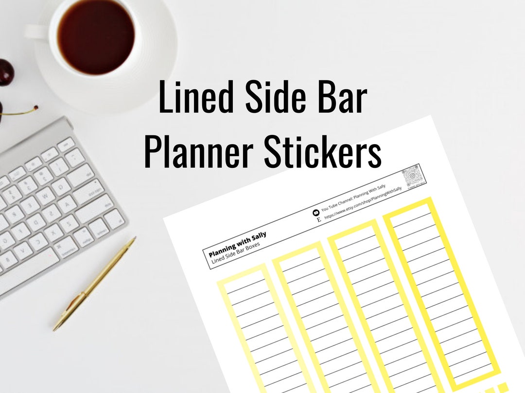 Yellow Sidebar Box Stickers! PRINTABLE Instant Download! Fits Classic ...