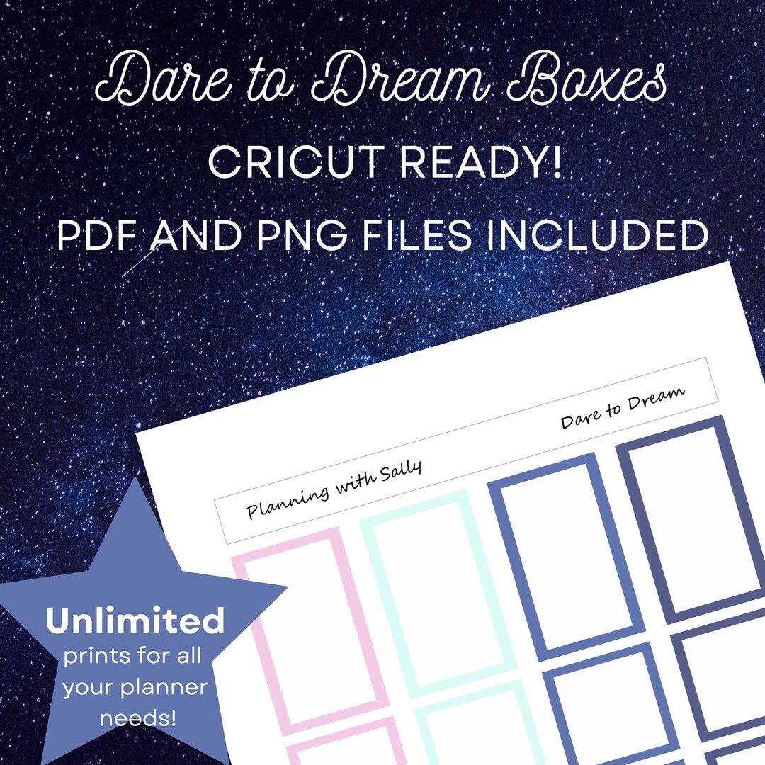 Dare to Dream Box Stickers PRINTABLE Instant Download Multiple Sizes ...