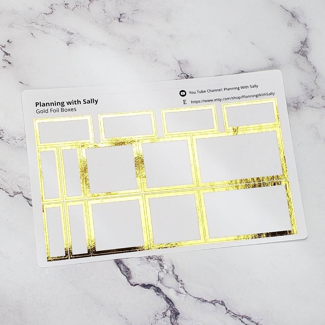 Foil Planner Box Stickers: Multiple Sizes and Colors - Etsy