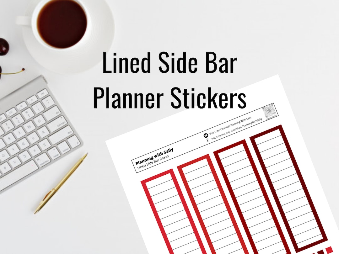 Red Sidebar Box Stickers! PRINTABLE Instant Download! Fits Classic ...