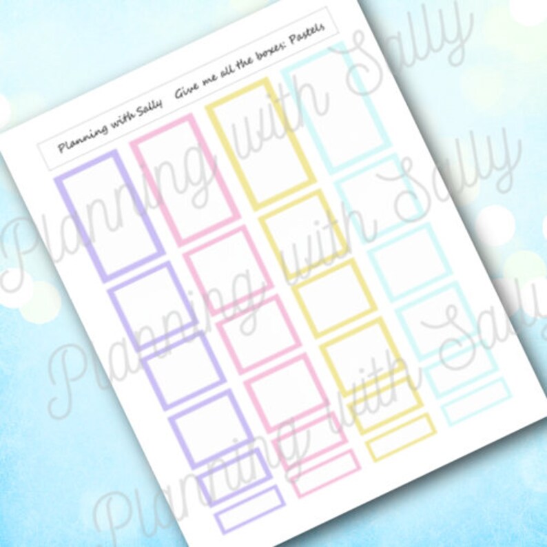 Pastel Box Stickers! PRINTABLE Instant Download! Multiple Sizes! Fits ...