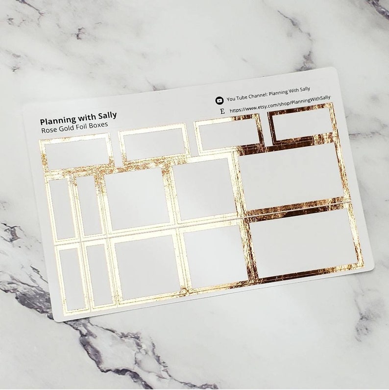 Foil Planner Box Stickers: Multiple Sizes and Colors - Etsy