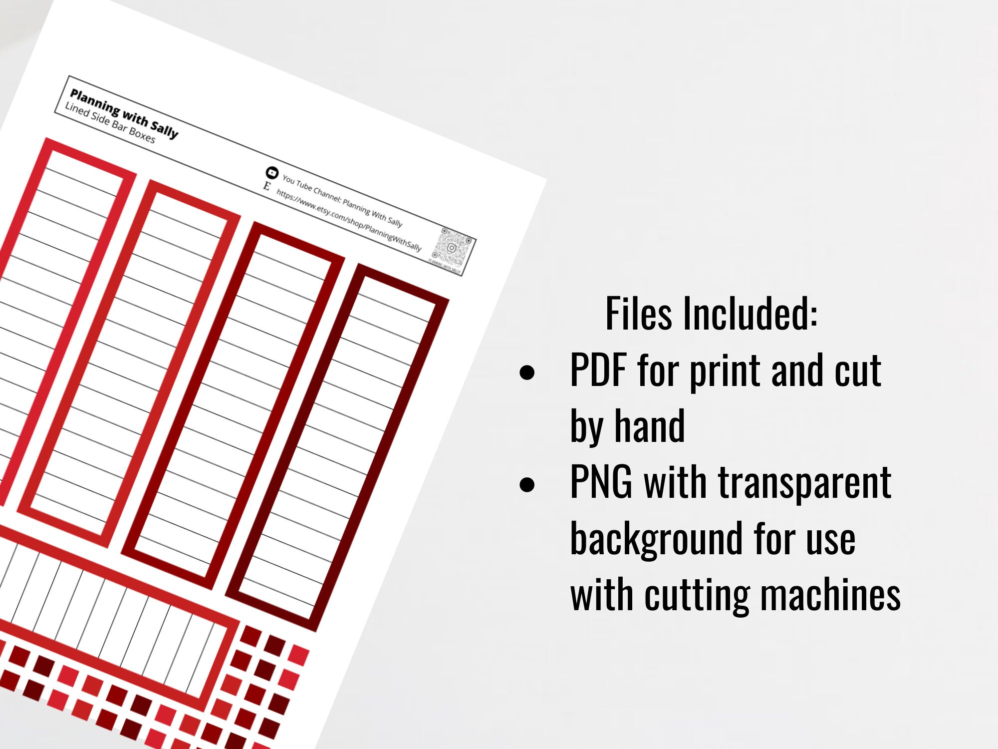 Red Sidebar Box Stickers! PRINTABLE Instant Download! Fits Classic ...