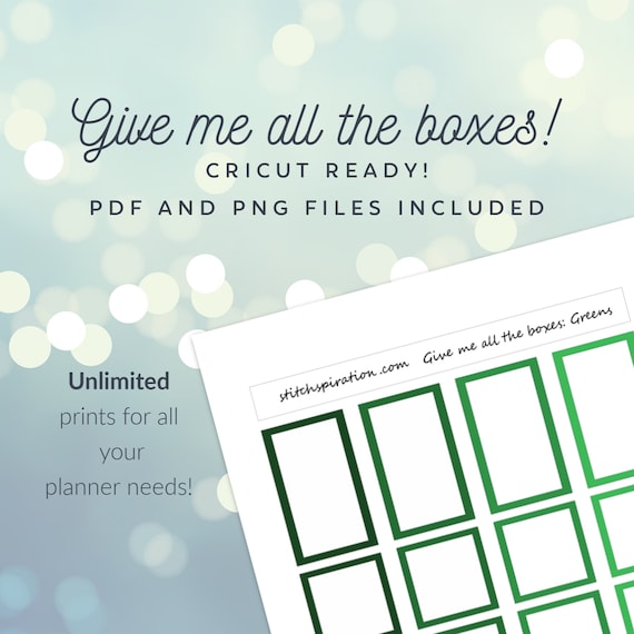Green Box Stickers PRINTABLE Instant Download Multiple | Etsy
