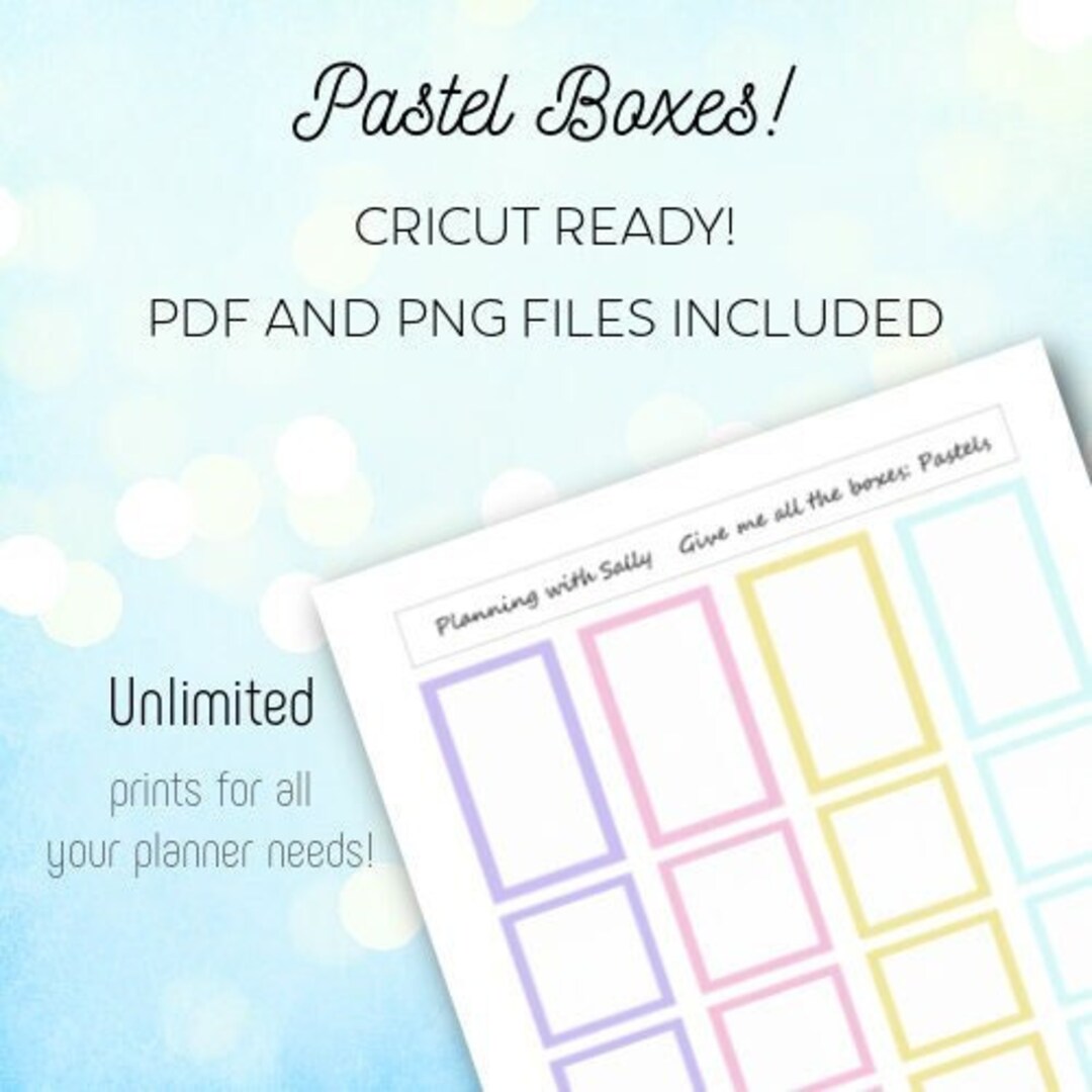 Pastel Box Stickers! PRINTABLE Instant Download! Multiple Sizes! Fits ...