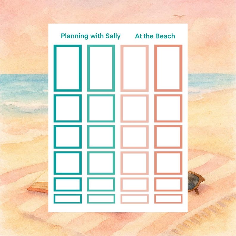 At the Beach Stickers! PRINTABLE Instant Download! Multiple Sizes! Fits ...