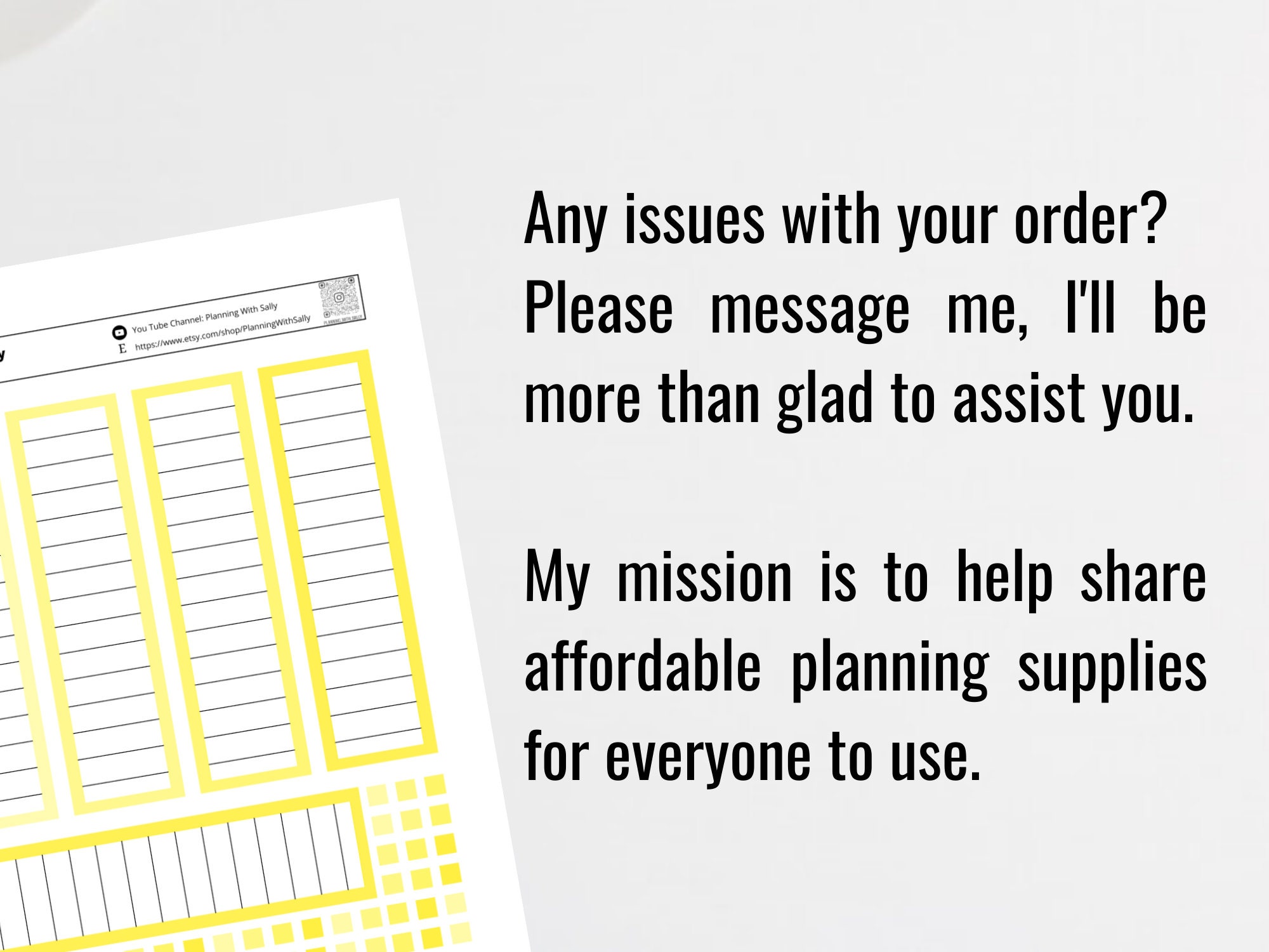 Yellow Sidebar Box Stickers PRINTABLE Instant Download Fits Classic ...
