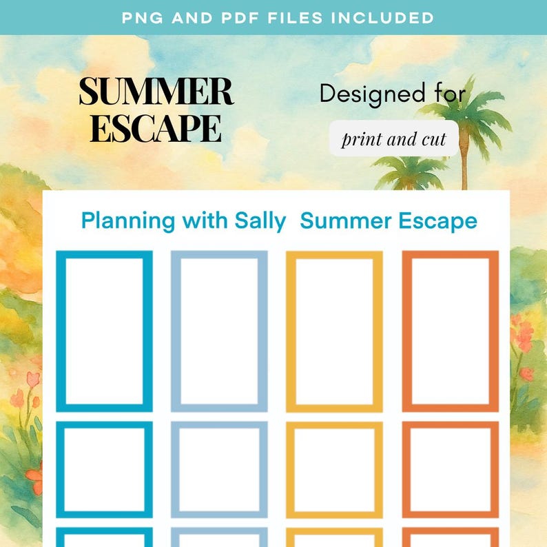 Summer Escape Stickers! PRINTABLE Instant Download! Multiple Sizes ...