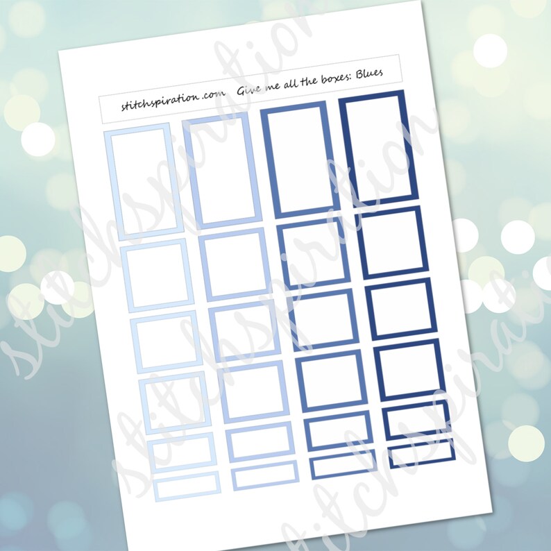 Blue Box Stickers! PRINTABLE Instant Download! Multiple Sizes! Fits ...