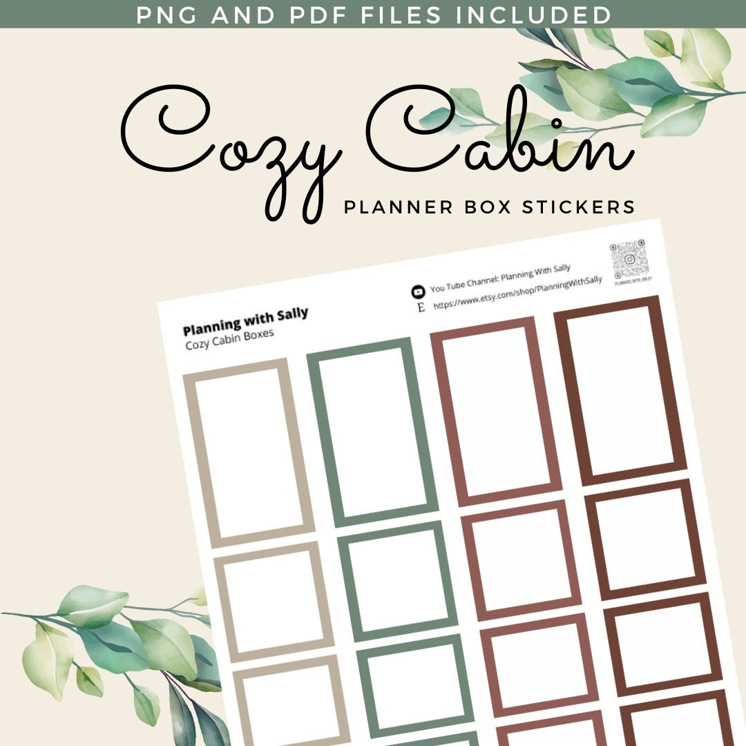 Cozy Cabin Box Stickers! PRINTABLE Instant Download! Multiple Sizes ...