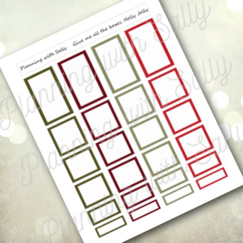 Holly Jolly Christmas Holiday Box Stickers! PRINTABLE Instant Download ...