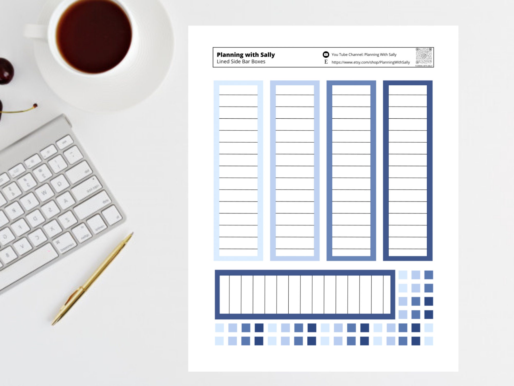 Lined Sidebar Planner Box Stickers: Multiple Colors Available! Fits ...